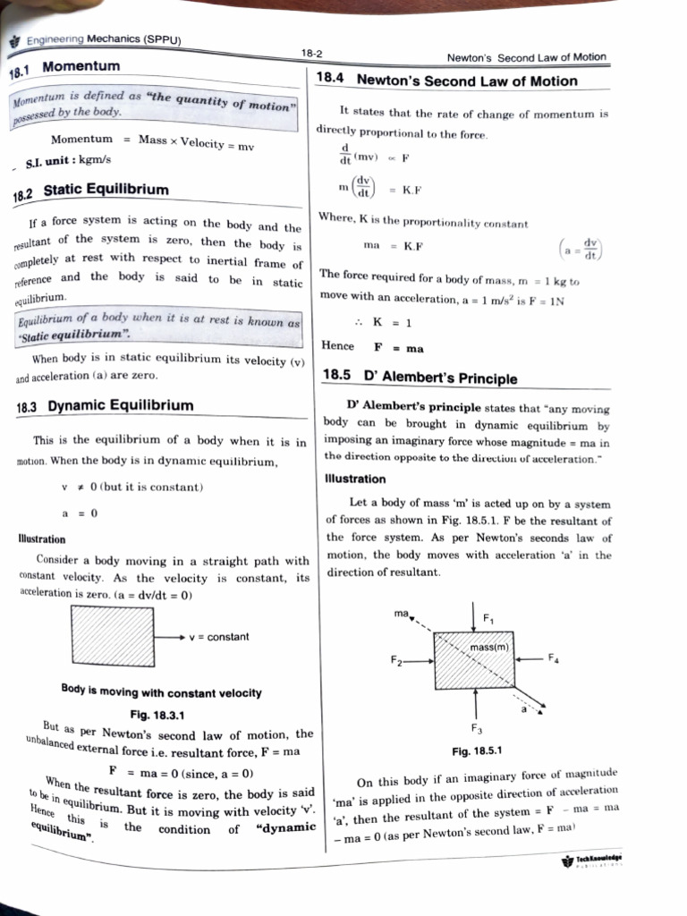 Engineering Mechanics: Momentum & Equilibrium | PDF | Force | Potential ...