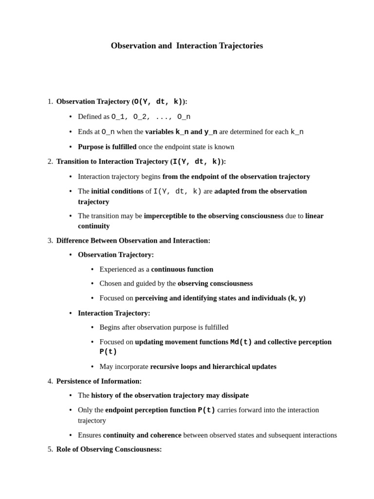 Observation and Interaction Trajectories | PDF | Consciousness ...
