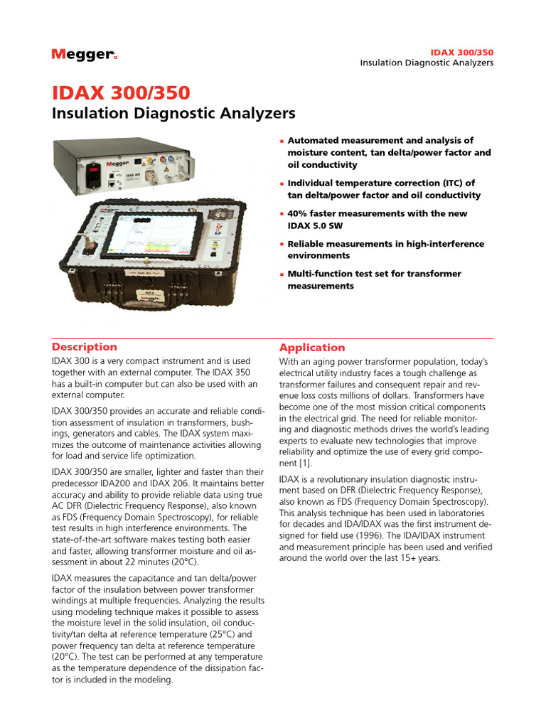 IDAX300-350_DS_en_V06 | PDF | Transformer | Insulator (Electricity)