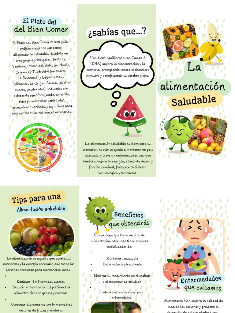 Folleto Tríptico Comida Fruta Infantil Divertido Multicolor_20251210 ...