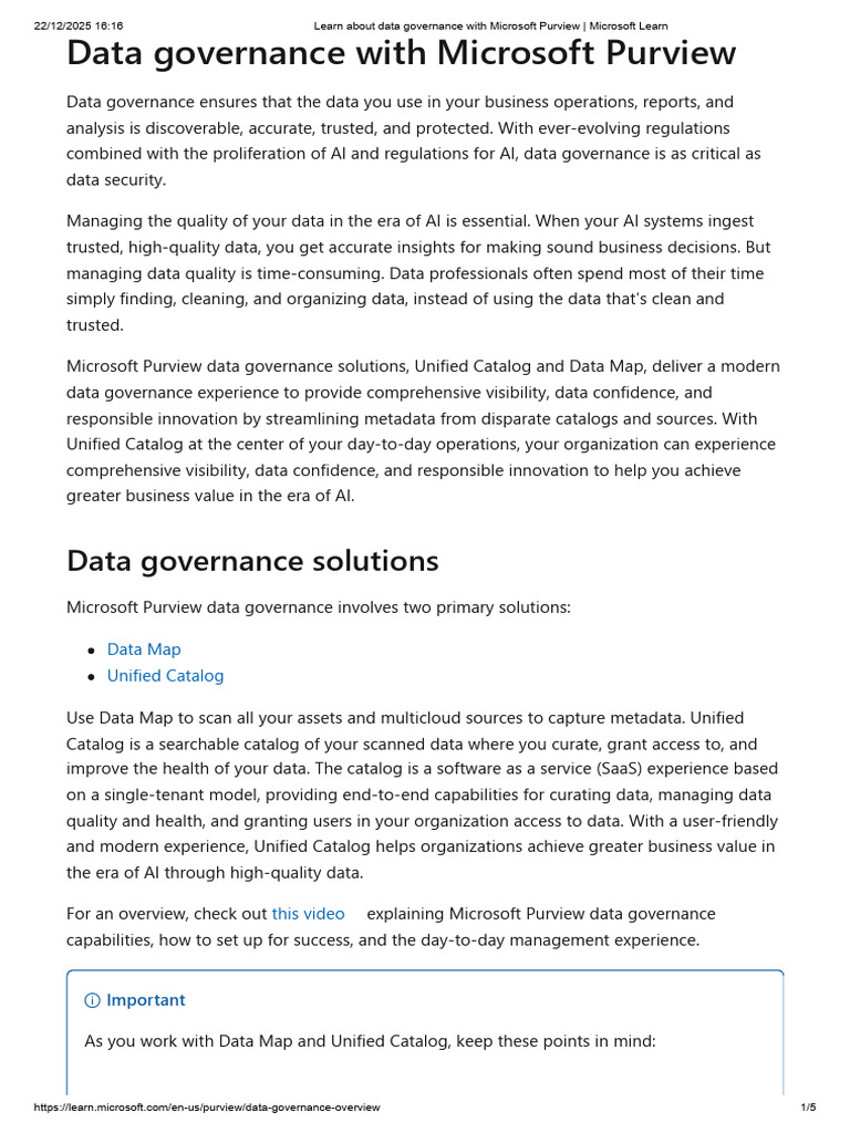 Learn About Data Governance With Microsoft Purview _ Microsoft Learn ...