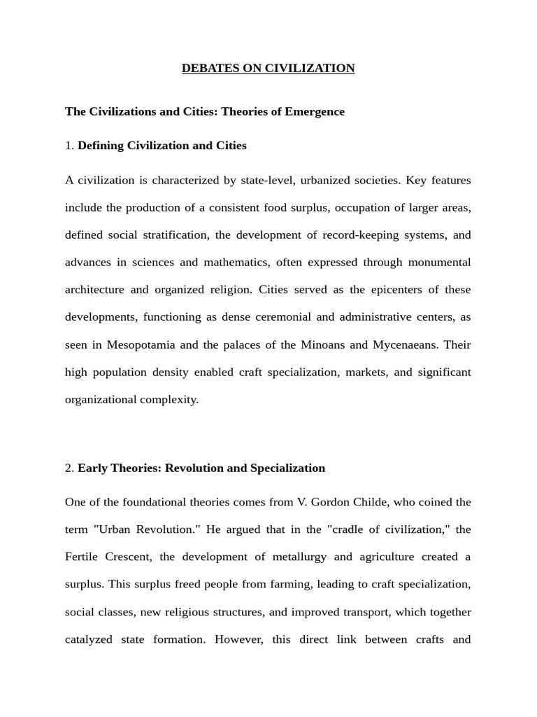 Theories of Civilization Emergence | PDF | Civilization | Society