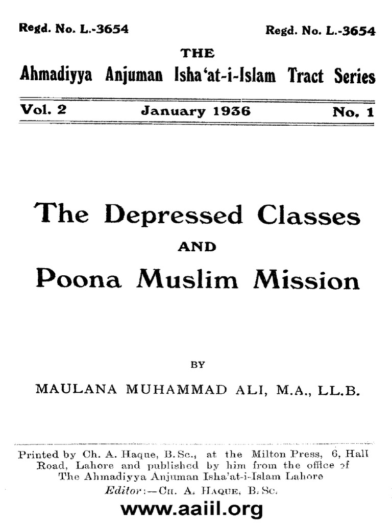 The Depressed Classes and Poona Muslim Mission -- Www.aaiil.org | PDF