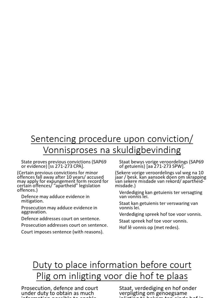 South African Sentencing Procedures | PDF | Mandatory Sentencing ...