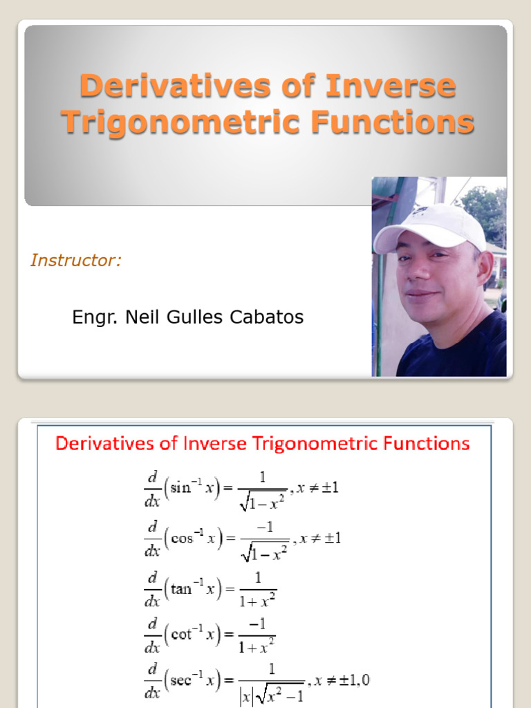 Derivatives of Inverse Trigo Functions | PDF