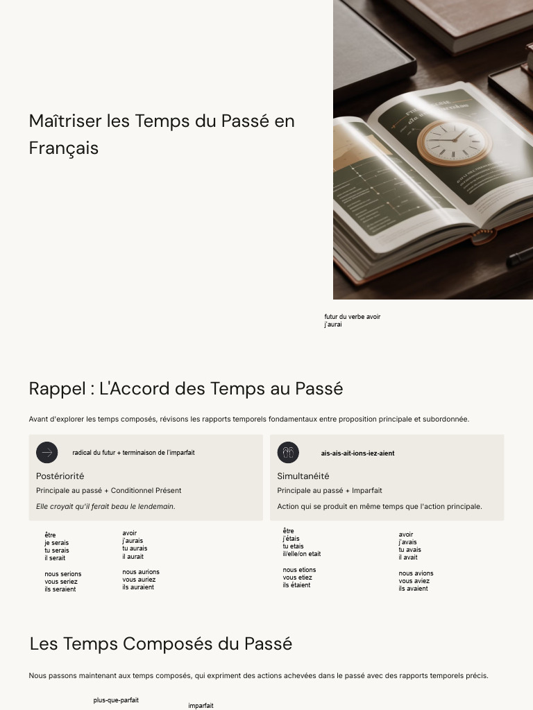 Maîtriser les Temps du Passé en Français | PDF | Verbe | Psychanalyse