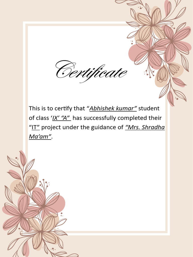 Flower Page Border Template Copy | PDF