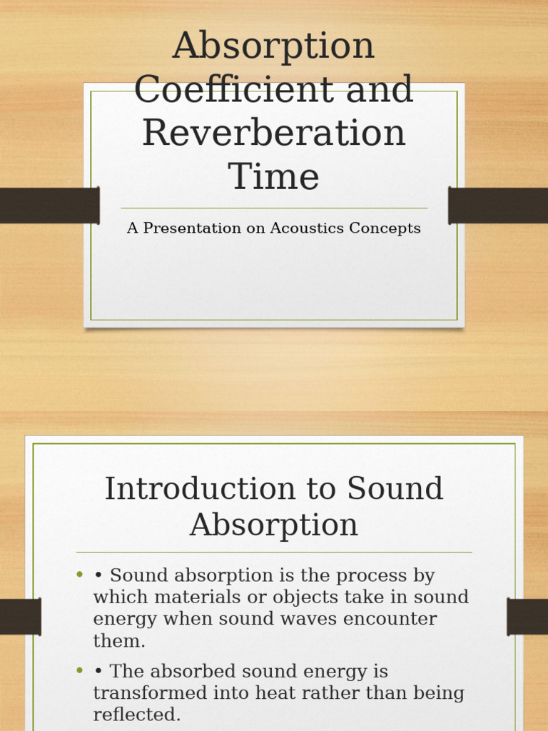 Sound Absorption & Reverberation Explained | PDF