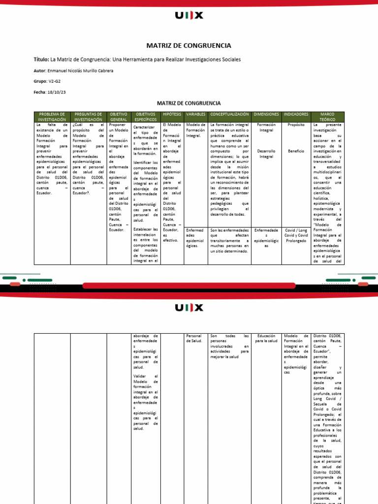 Matriz de Congruencia Investigacion | PDF | Educación en artes ...
