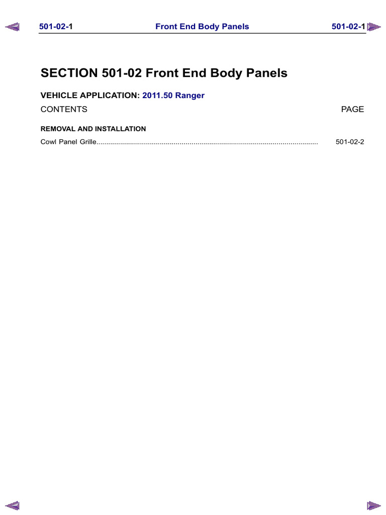Ford Ranger Body Repair Manual8 | PDF