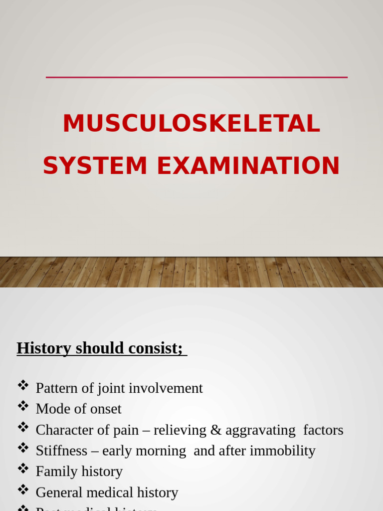 Musculoskeletal System Examination | PDF | Anatomical Terms Of Motion ...