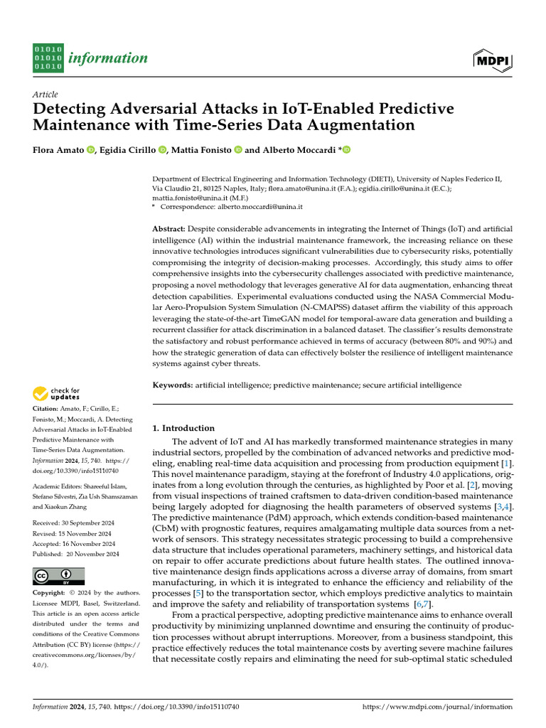 Detecting IoT Adversarial Attacks in PdM | PDF | Internet Of Things ...