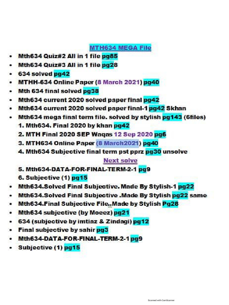 Mth634 mega file for final.Recheck by stylish | PDF
