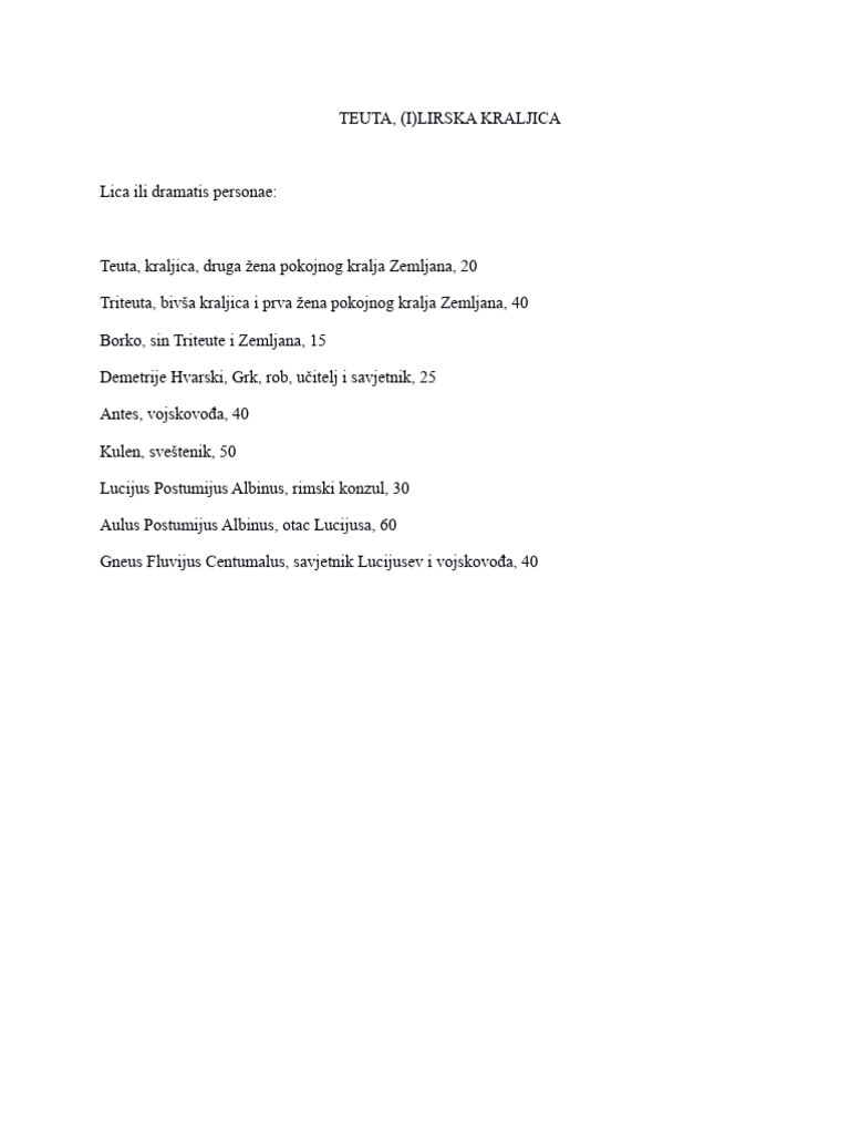 Teuta od Ilirije(drama) | PDF