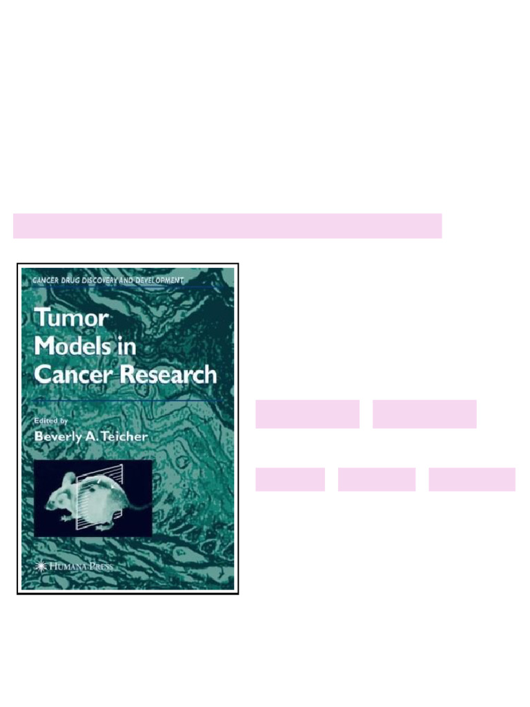 Tumor Models in Cancer Research Cancer Drug Discovery and Development ...
