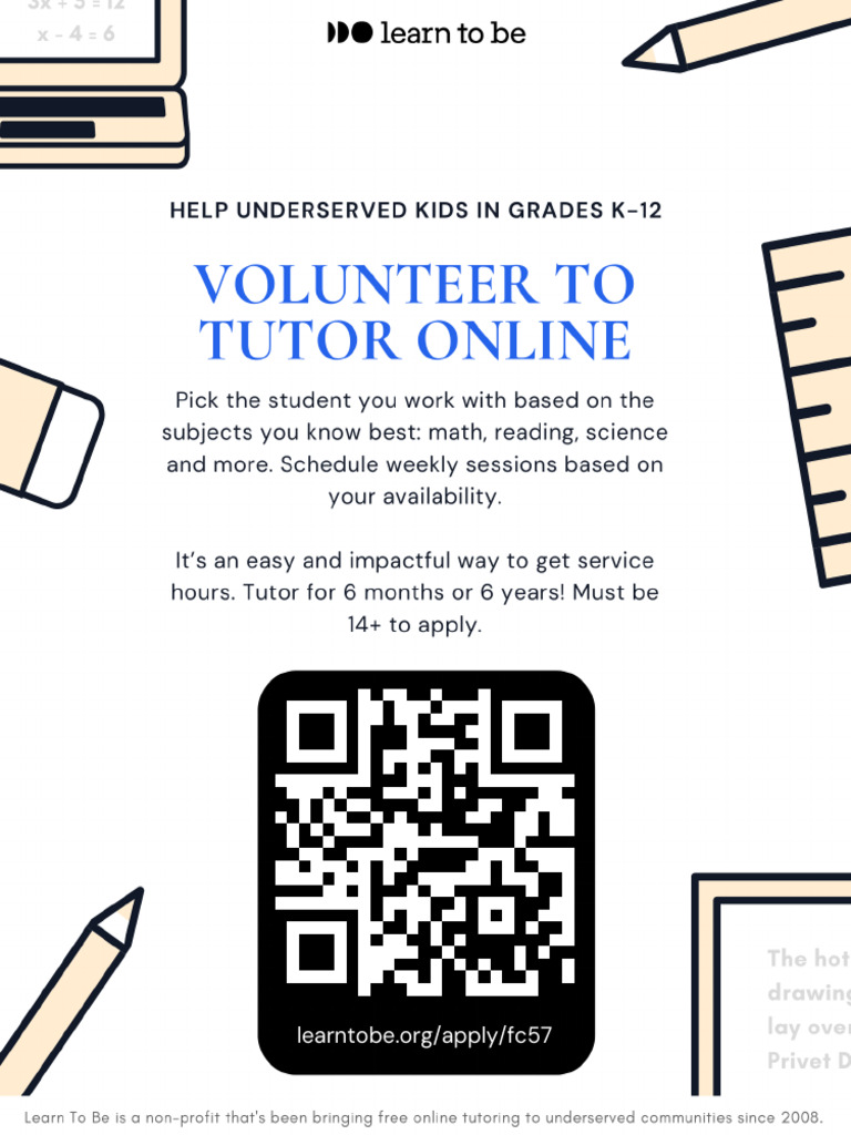 Learn To Be Tutor Recruitment Flyer | PDF