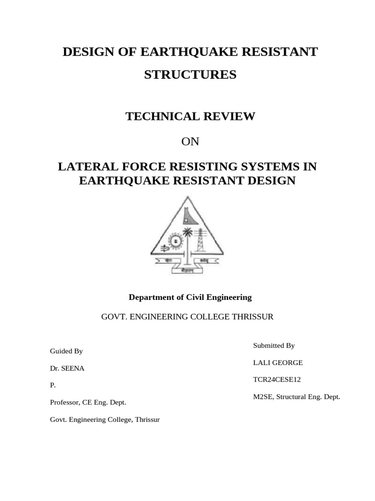 DERS Review Paper _Lali George _R.no_12 | PDF | Earthquake Engineering ...
