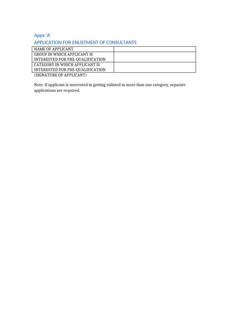 Consultant Enlistment Application Form | PDF