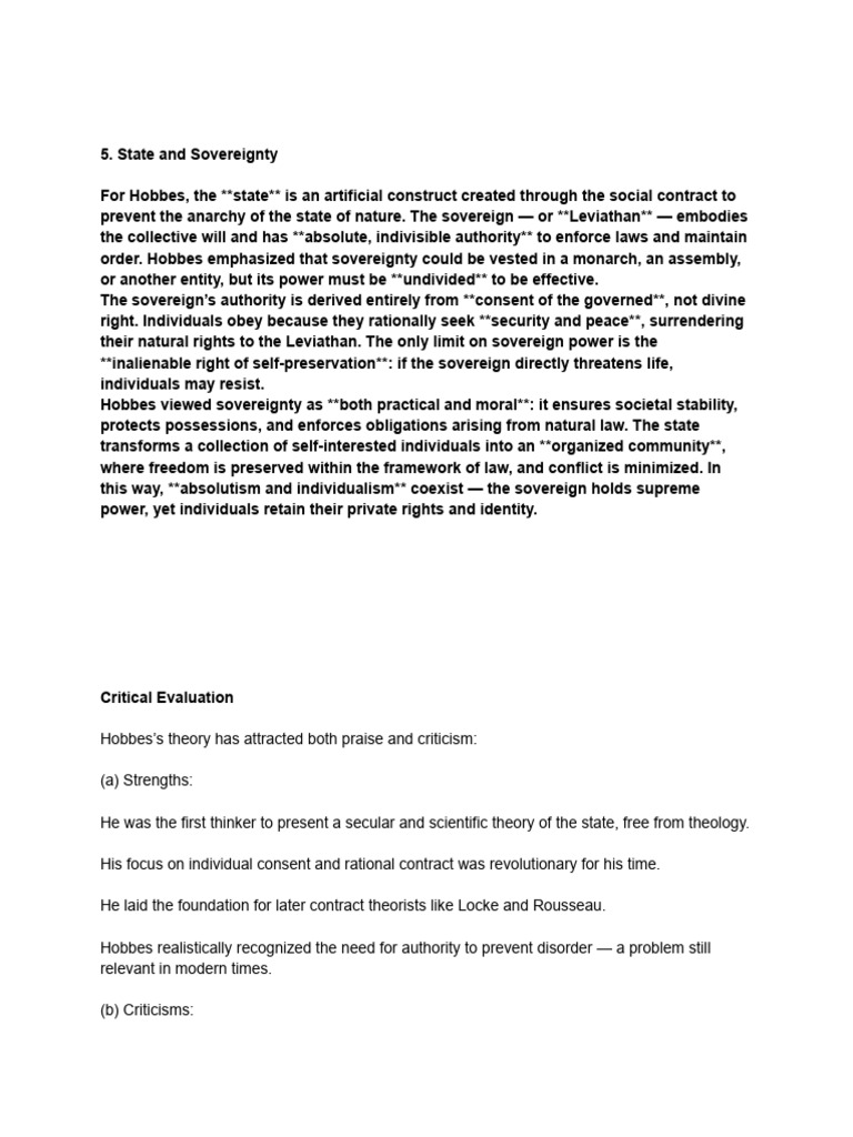 hobbes | PDF | Sovereignty | Thomas Hobbes