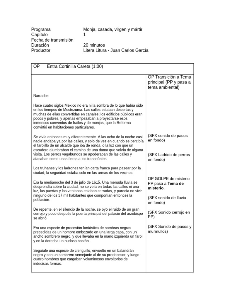 Guion Monja Casada CAP 1 | PDF