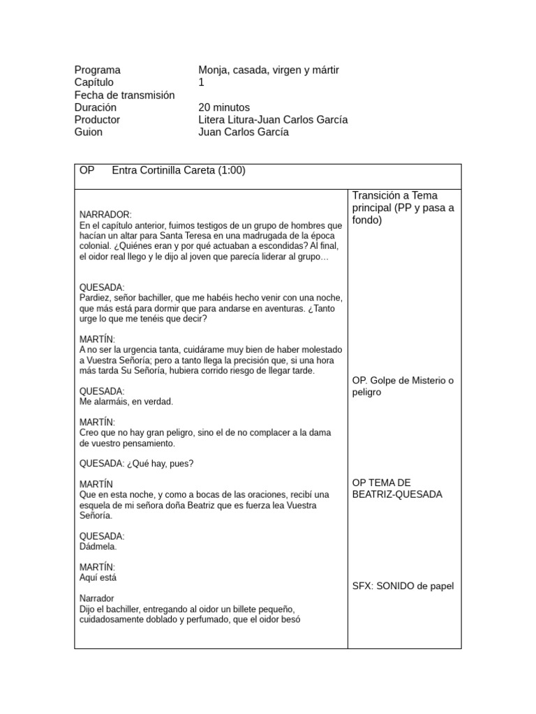 Guion Monja Casada CAP 2 | PDF