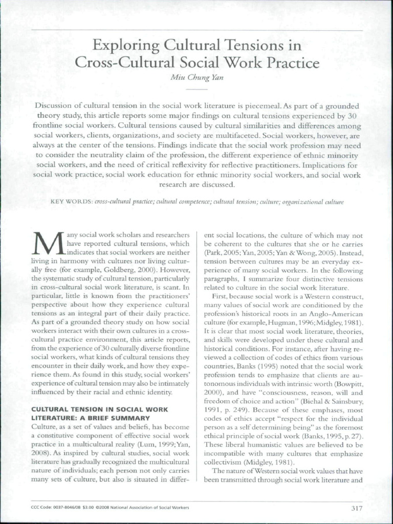 Cultural Tensions in Social Work Practice | PDF | Liberal Arts ...