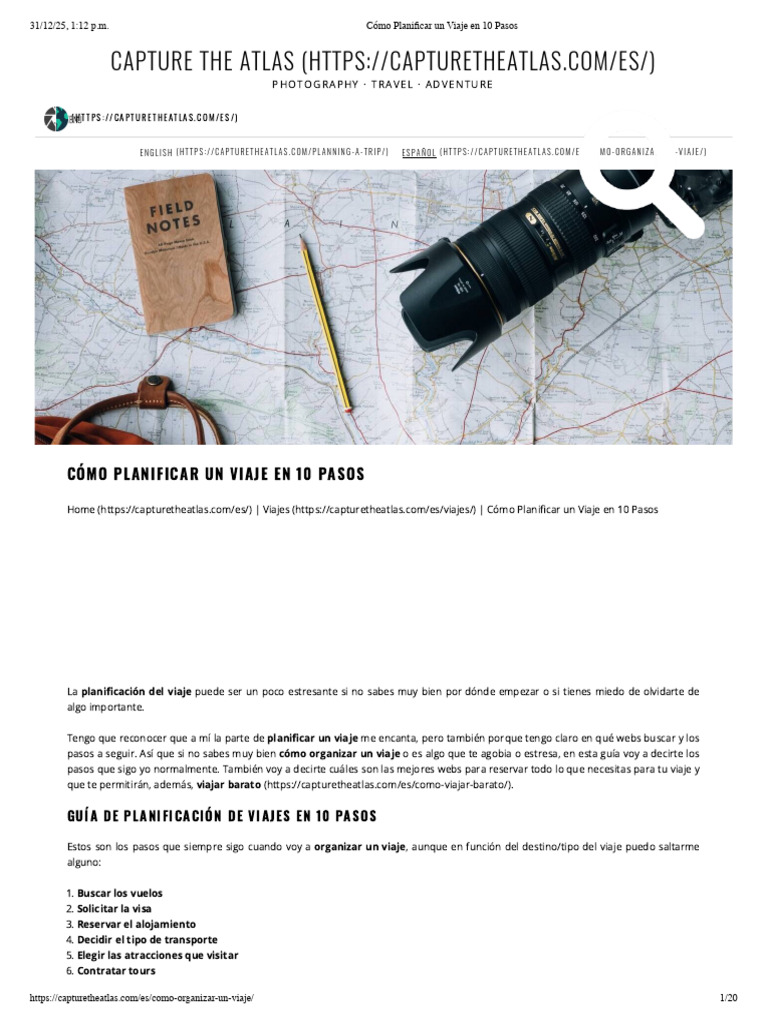 Planifica tu Viaje en 10 Pasos | PDF | Transporte público | Transportar