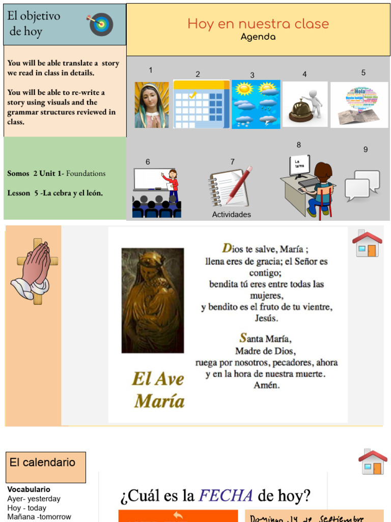 Spanish 3 Lesson 5- Unit 1 Foundations- La cebra y el león. (3) | PDF