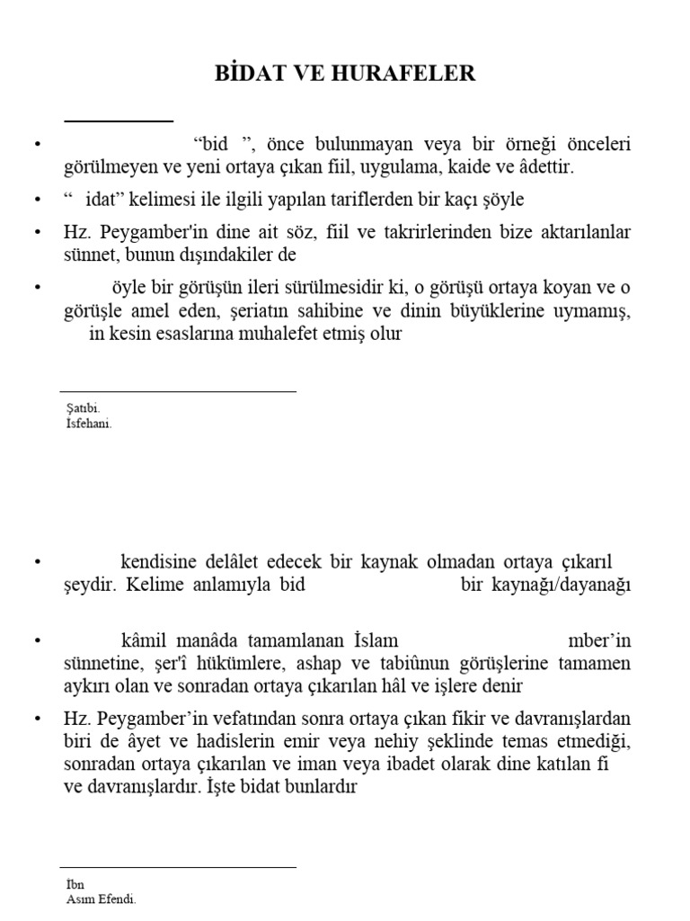 Bidat Ve Hurafeler | PDF