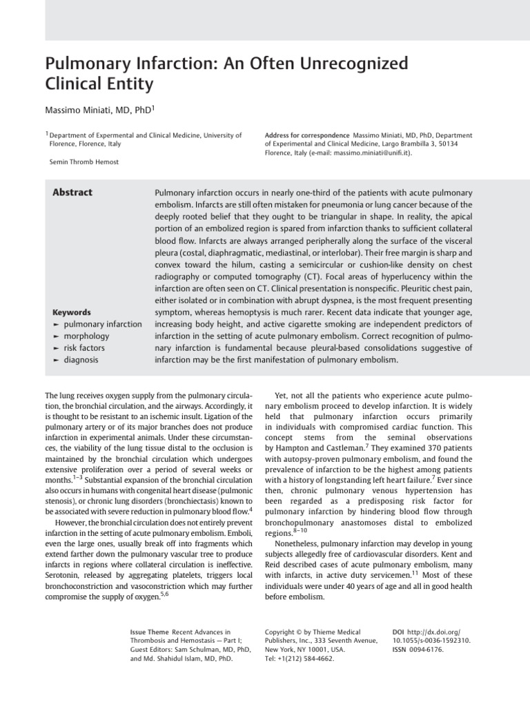 Understanding Pulmonary Infarction | PDF | Lung | Circulatory System
