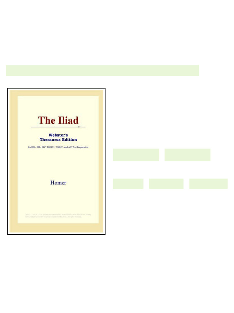 The Iliad Webster s Thesaurus Edition Homer - ebook and textbook ...