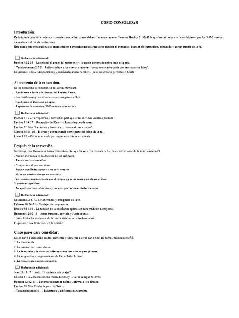 Pasos para Consolidar Nuevos Creyentes | PDF | Oración | Cristo (título)