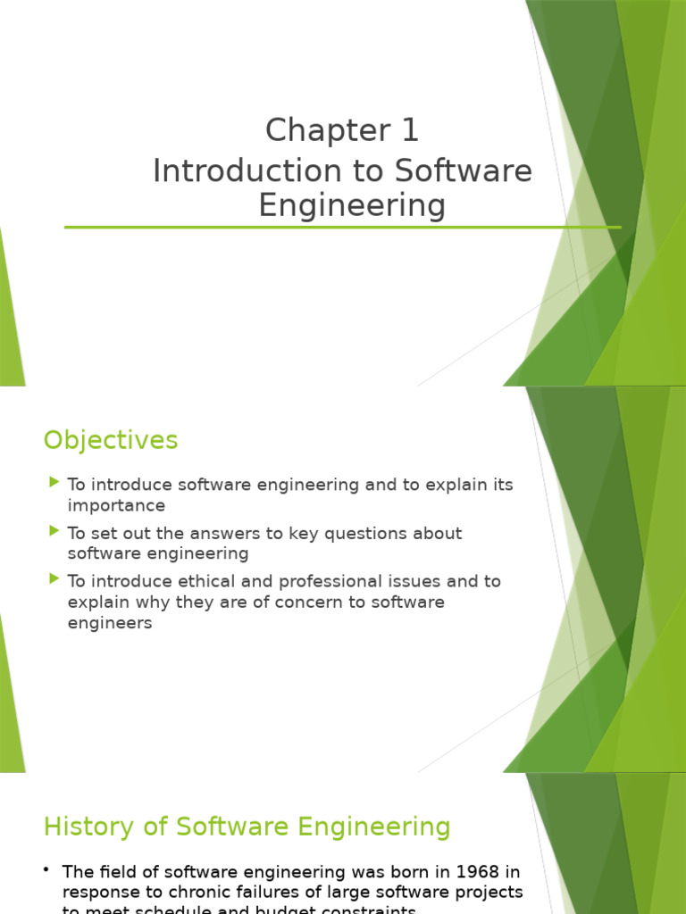 Chapter 1 - Introduction To Software Engineering | PDF | Software ...