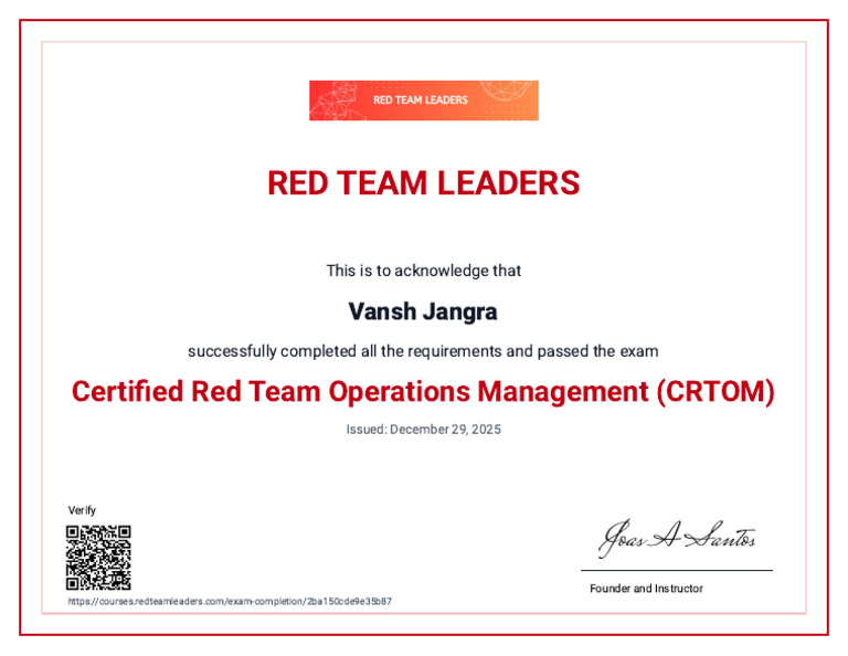 Certified Red Certificate | PDF
