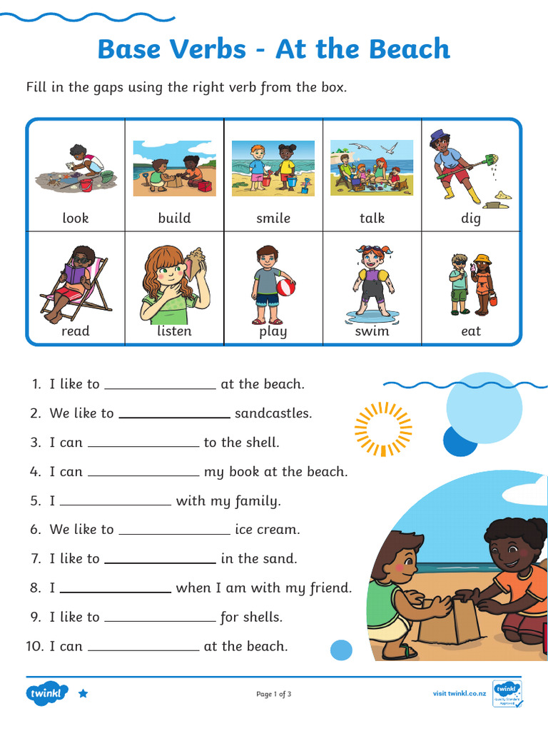 Base Verbs Activities for Kids | PDF | Chess | Chess Theory