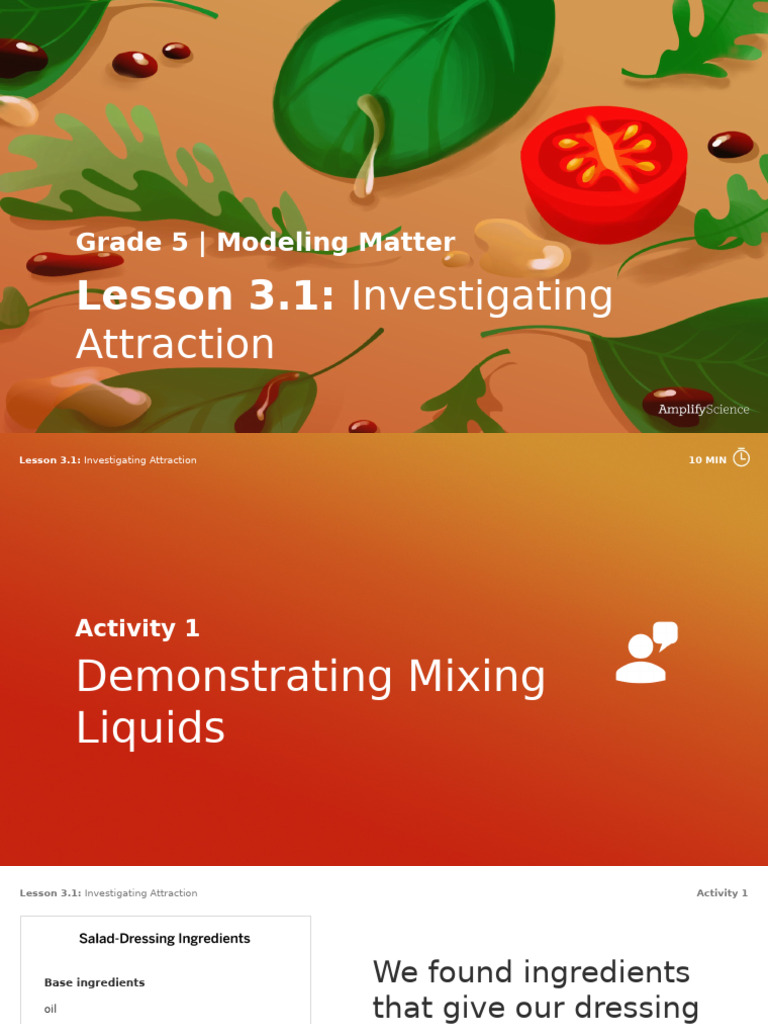 MM Resource Classroom Slides Lesson 3-1 (1) | PDF | Liquids | Water