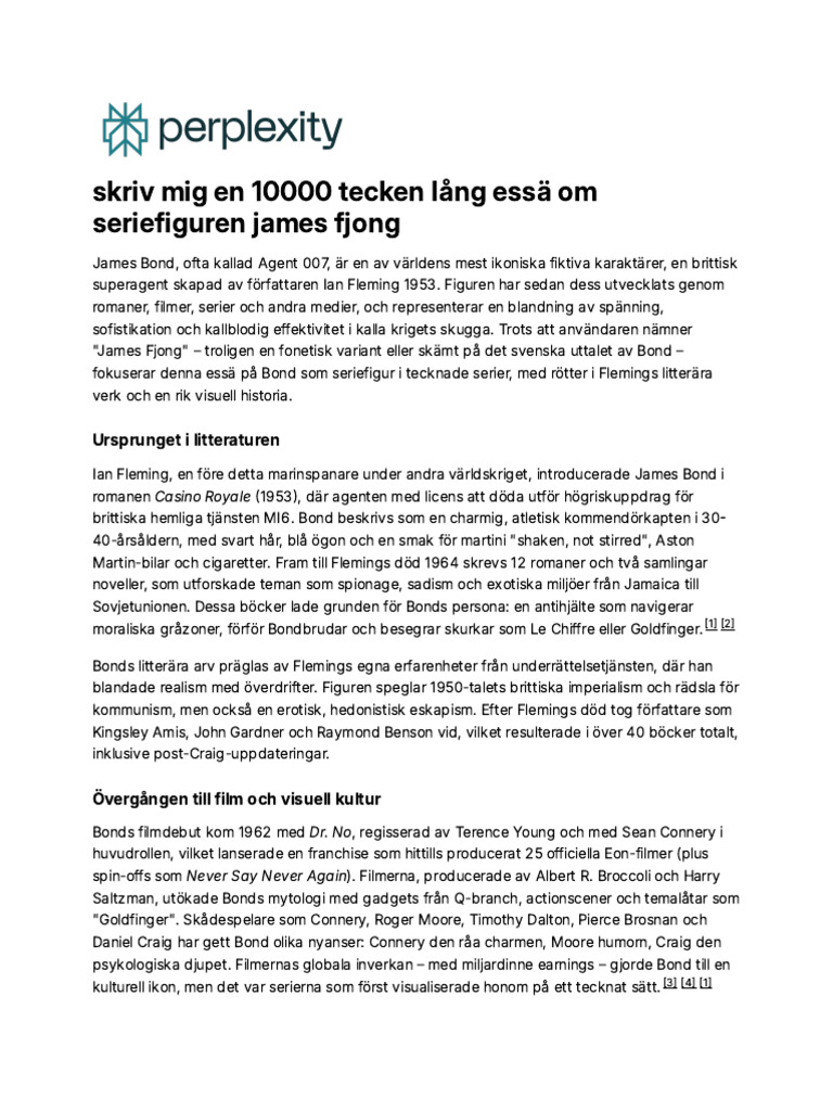 Skriv Mig en 10000 Tecken Lång Essä Om Seriefigure | PDF