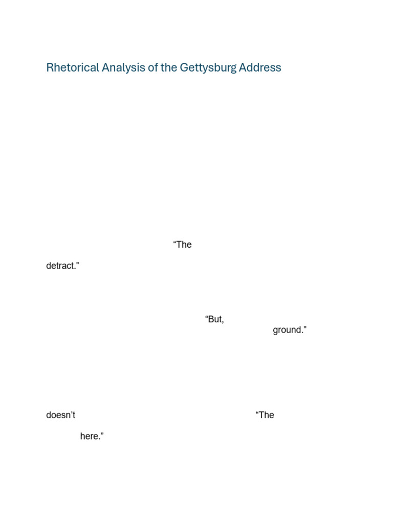 A Rhetorical Analysis of the Gettysburg Address | PDF