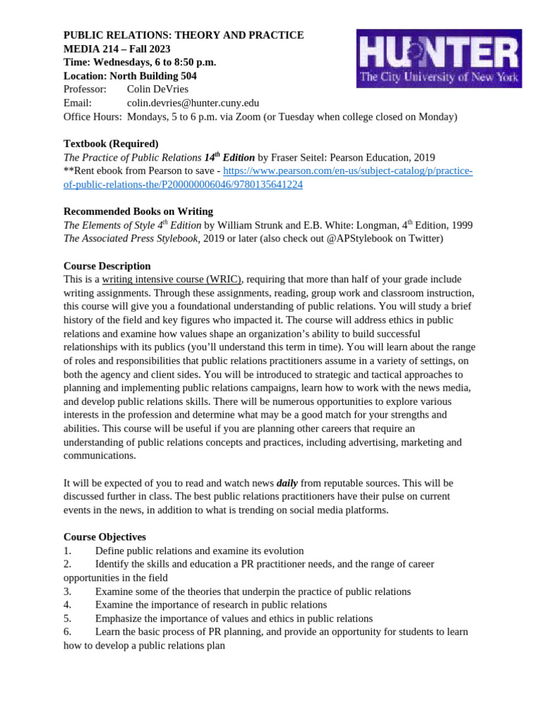 Public Relations Course Overview 2023 | PDF | Public Relations | Violence