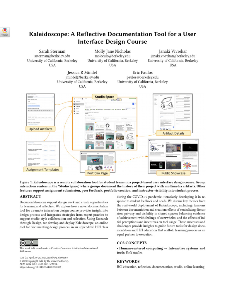 Kaleidoscope - A Reflective Documentation Tool For A User Interface ...
