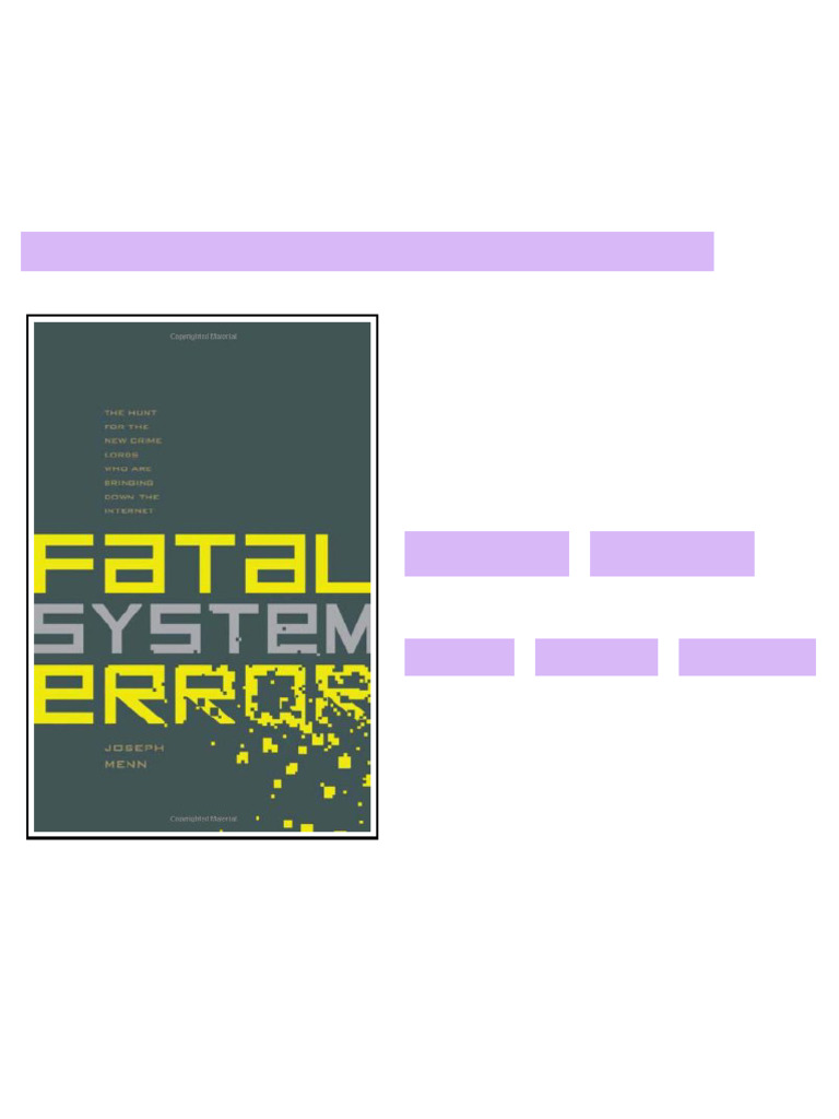 Fatal System Error Joseph Menn - ebook and textbook resources | PDF ...