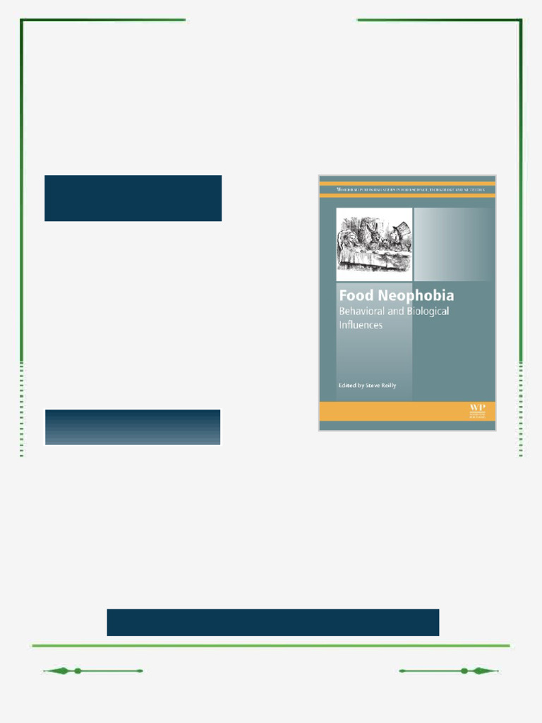 Food Neophobia Behavioral and Biological Influences 1st Edition Steve ...