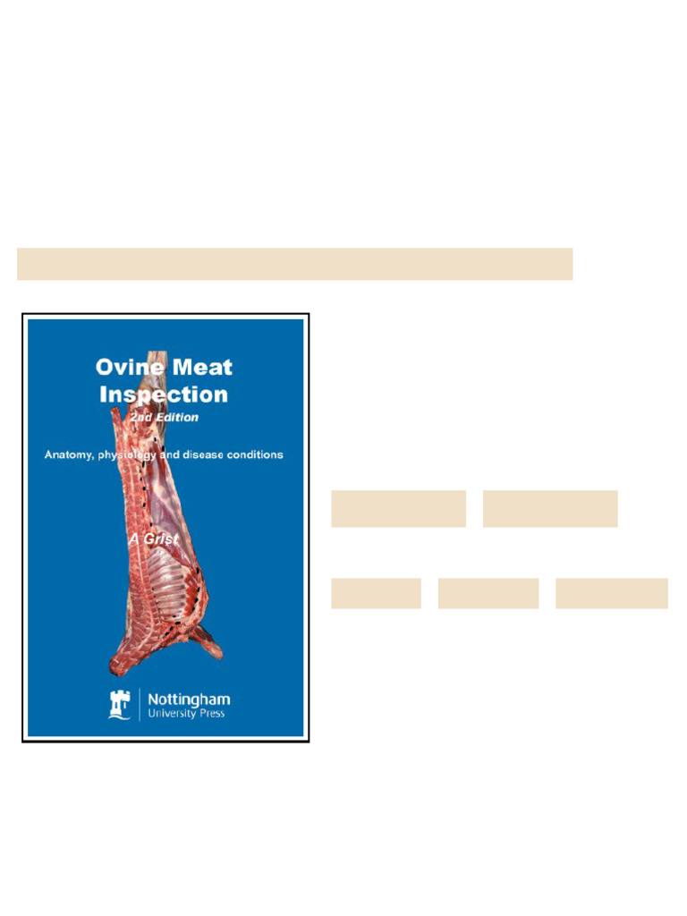 Ovine Meat Inspection 2nd Edition Anatomy Physiology and Disease ...