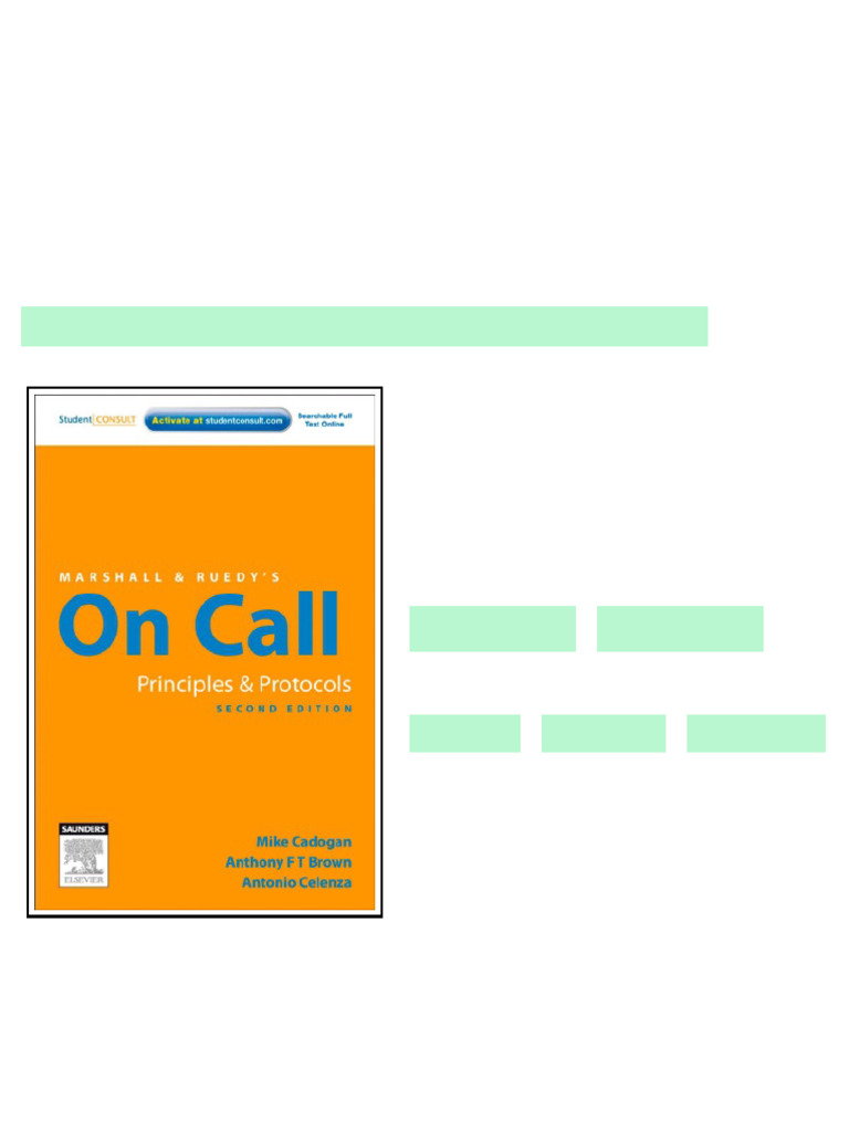 Marshall Ruedy s On Call Principles Protocols 2nd Edition Edition Mike ...