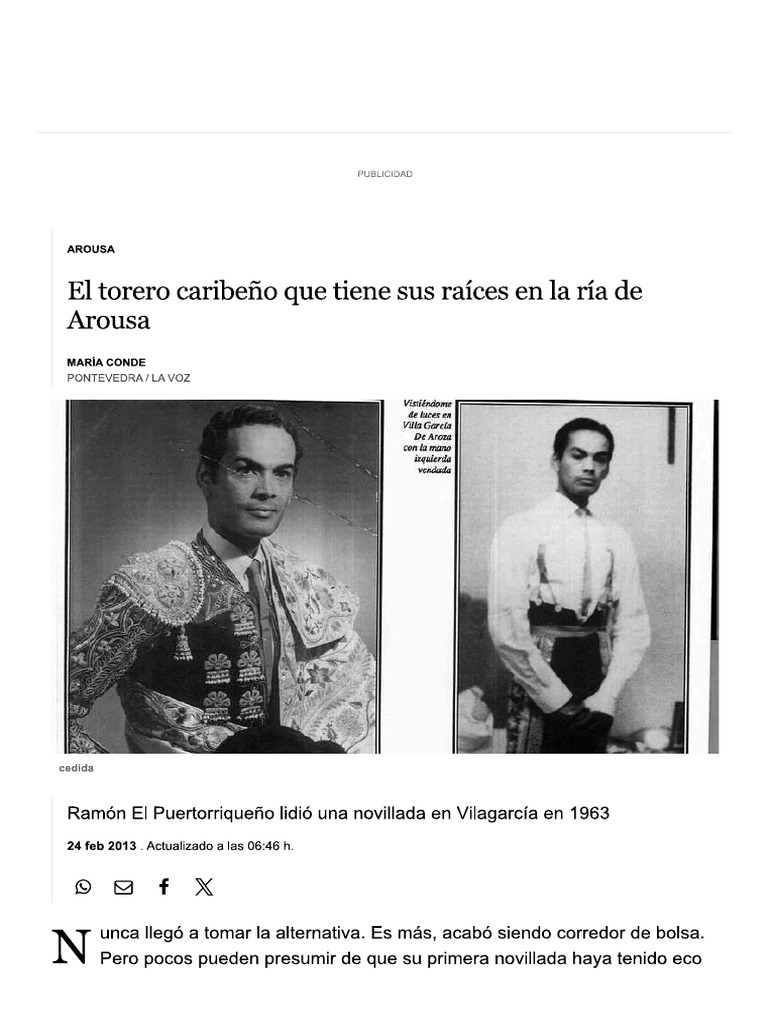 El Torero Caribeño Juan Ramno Fernandez | PDF