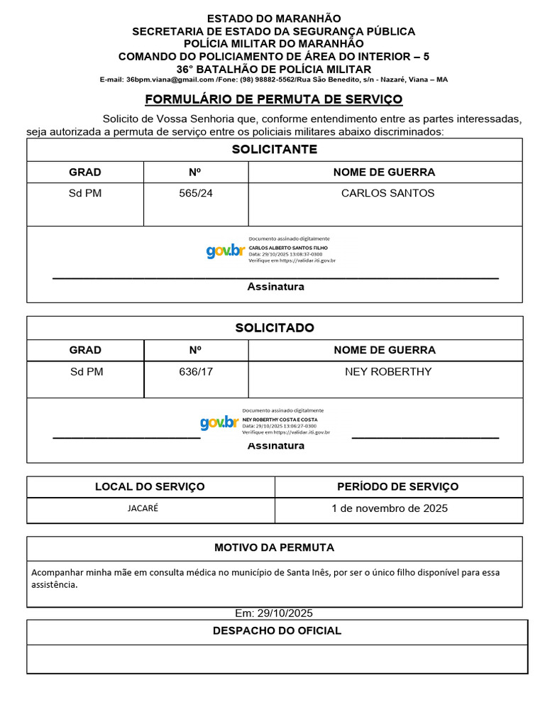 Abado_FORMULARIO_DE_PERMUTA_-_NOVO_%281%29_assinado_assinado | PDF
