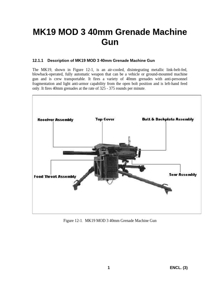 MK19 MOD 3 40mm Grenade Machine Gun Overview | PDF | Machine Gun ...