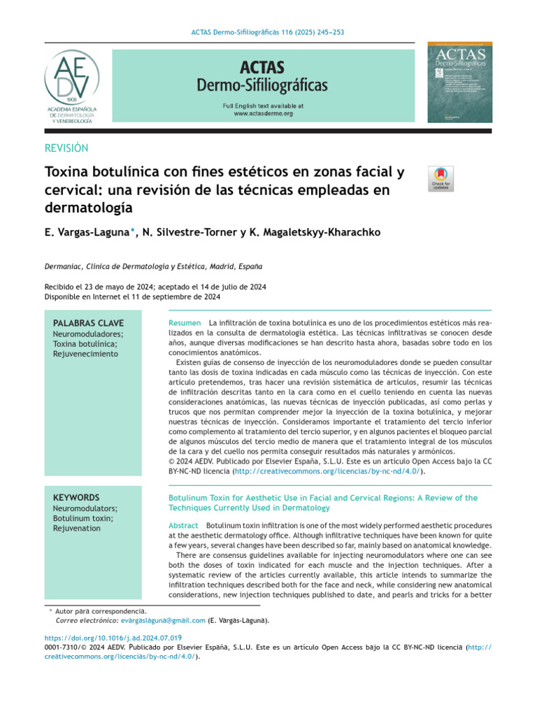articulo botox leer linea mandibular platisma | PDF | Anatomía de los ...