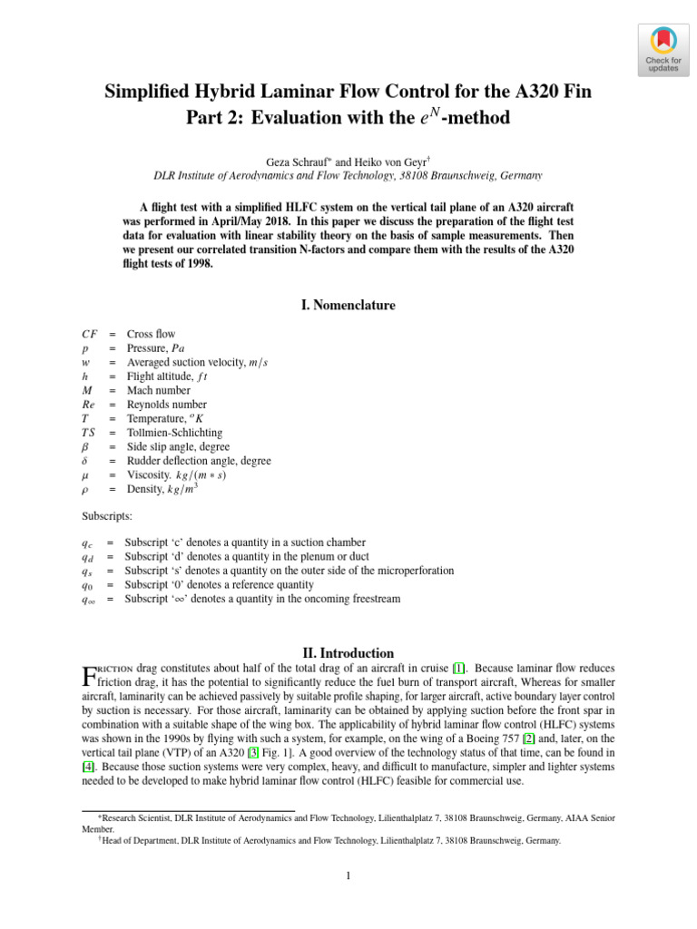 Hybrid Laminar Flow Control on A320 | PDF | Boundary Layer | Drag (Physics)