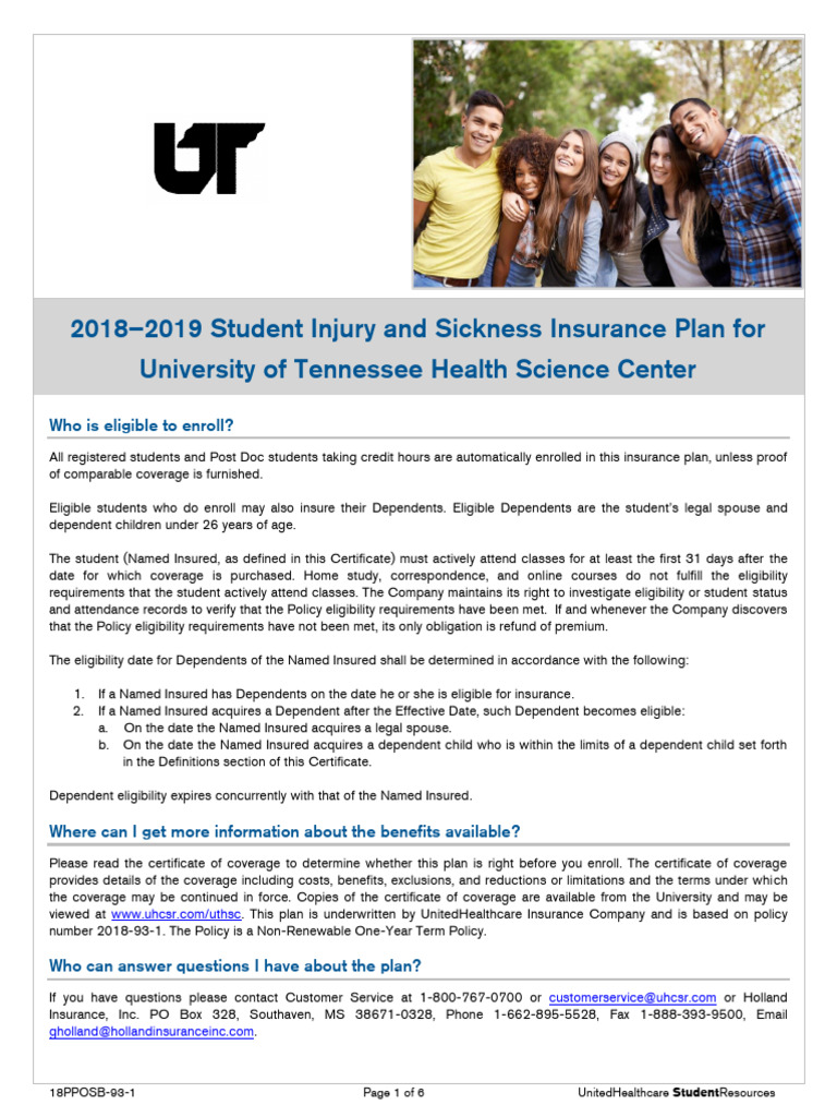 2018 2019 Student Insurance Summary | PDF | Insurance | Deductible
